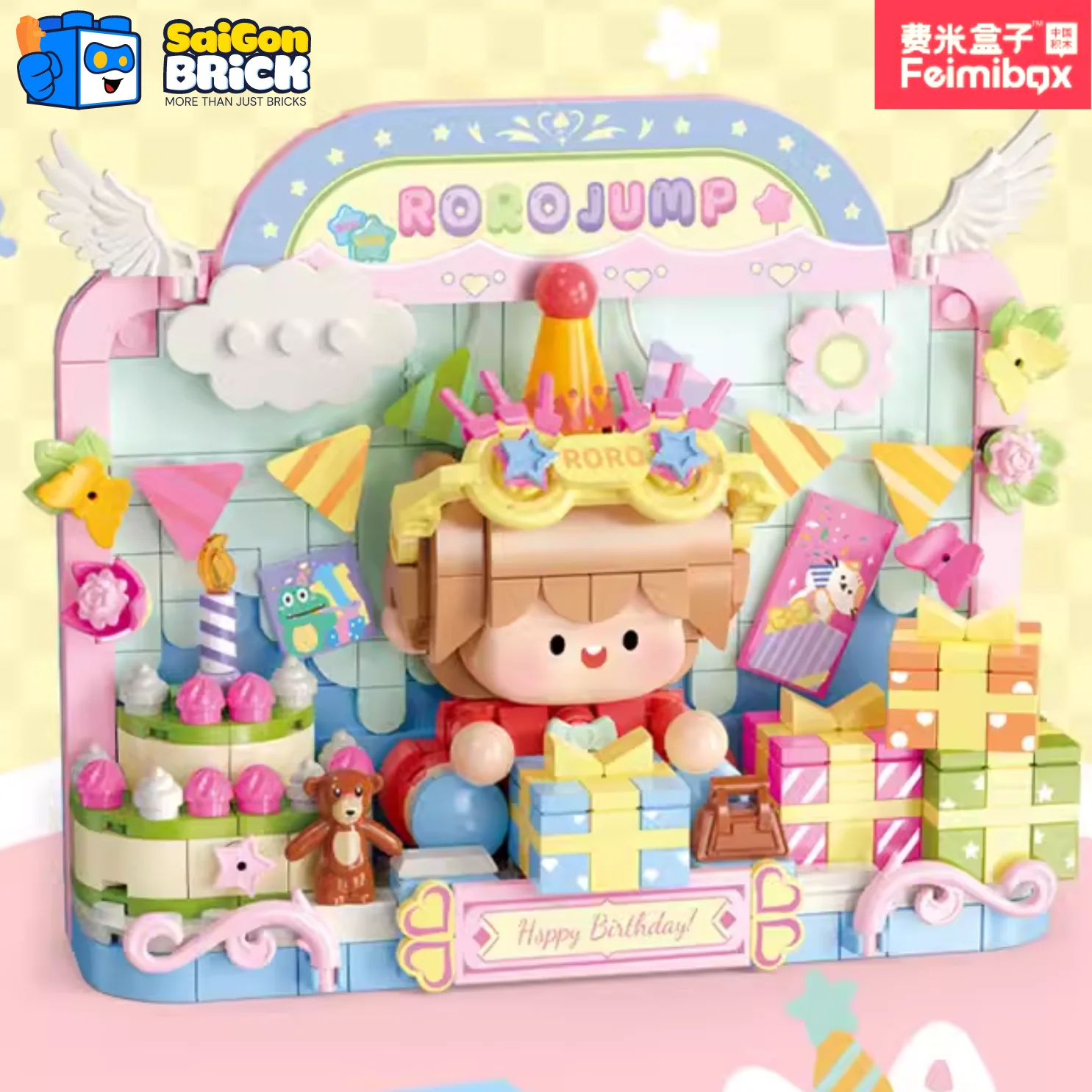 NON LEGO FEIMIBOX S2303- ROROJUMP Birthday Party (458pcs)- Tiệc sinh ...