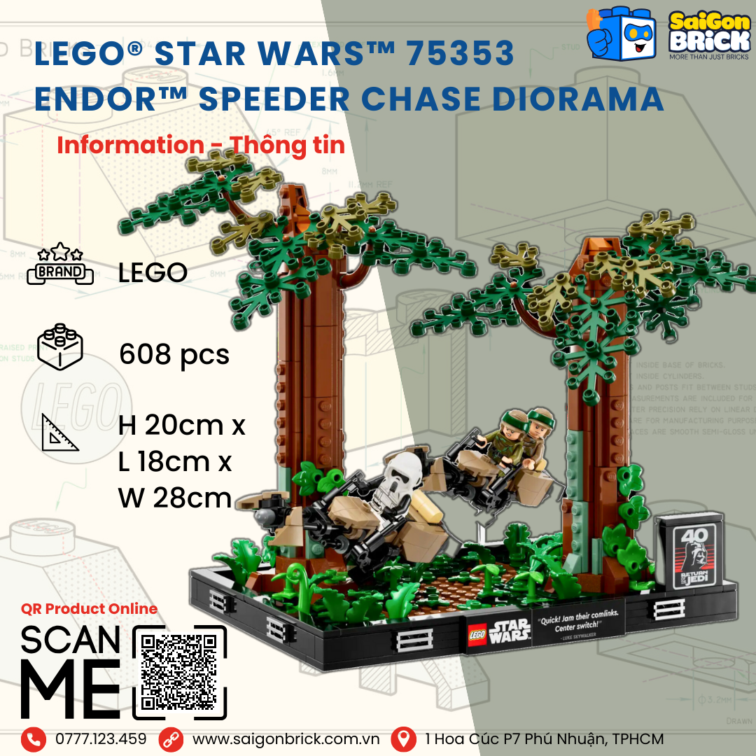 LEGO® Star Wars™ 75353 - Endor™ Speeder Chase Diorama (608 pcs) - Cuộc ...
